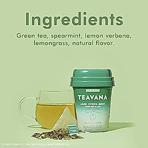 Teavana Jade Citrus Mint Green Tea, Beach Bellini, Lemon Ginger Bliss Herbal Tea Caffeine Free with Recipe eBook - Set of 4 Items (Without Honey Sticks)