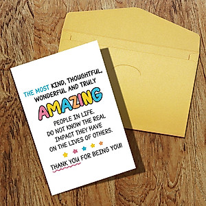 Qiliji Cute Thank You Card, Thank You Card for Friend Bestie, Appreciation Card for Family Partner Coworker Teacher Doctor Nurse, Thank You For Being Amazing