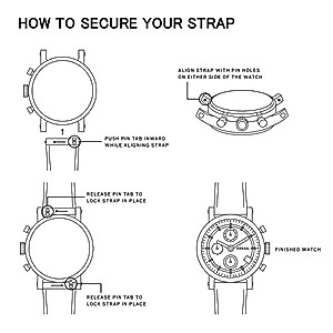 通用 Unisex-adult Watch Band, Alligator Leather Watch Strap with Stainless Steel Buckle, Calfskin Replacement Strap for Watch's Band and Women's Watch Band (22mm, Black)