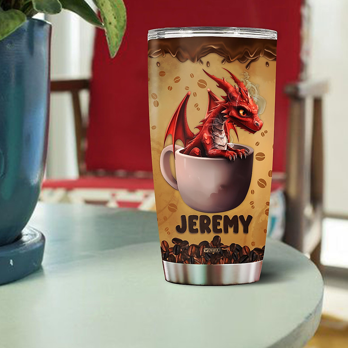 WONWIX Personalized Dragon Tumbler Gifts for Women Insulated Stainless Steel 20oz With Lid Travel Cup Coffee Mug Water Bottle Gift for Dragons Lovers Her Girl Friends