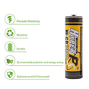 HyperPS 1.2V AA 700mAh Ni-Cd NiCd Rechargeab​le Battery for NiCd Solar Panel Light Lamp, RC Toy (16)