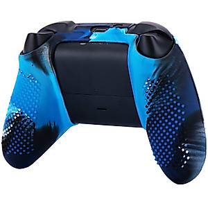 YoRHa Silicone Cover Skin Case for Xbox Series X/S Controller x 1(Camouflage Blue) with Thumb Grips x 10