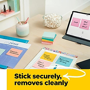 Post-it Notes, 3x3 in, 18 Pads, America's #1 Favorite Sticky Notes, Jaipur Collection, Bold Colors (Green, Yellow, Orange, Purple, Blue), Clean Removal, Recyclable (654-18BRCP)
