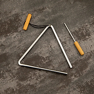 Musfunny Triangle Hand Percussion with Striker, Rhythm Steel Triangles Musical Instrument (8 inch)