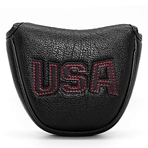 Golf Putter Cover, Putter Headcovers Golf Club Head Covers Putter Headcover for Blade Leather Golf Mallet Putter Head Covers with Magnetic for All Brands USA Style
