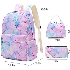 Pawsky Waterproof School Backpack for Girls and Women Laptop Backpack Daypack College School Bookbag with Lunch Box and Pencil Case
