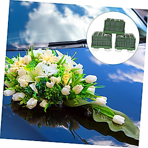 ARTIBETTER 3pcs Greenery Car Ornament Dining Room Table Decor Floral Foam Wedding Decor Car Mount Car Kit Car Decor Flower Sucker Base Fresh Floral Sucker Base Flowers Dining Table