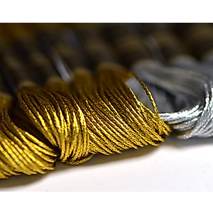 24 Skeins Metallic Embroidery Thread -Cross Stitch Threads - Friendship Bracelets string - Crafts Floss Gold and Sliver