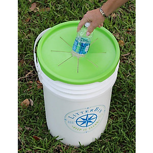 LitterBin Bucket Trash Lid - Green