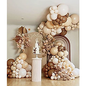 Nude Beige Balloon Double Stuffed Apricot Brown Balloons Garland Different Sizes Latex Tan Balloons Arch Kit for Neutral Baby Shower Jungle Theme Woodland Teddy Bear Birthday Boho Party Decorations……
