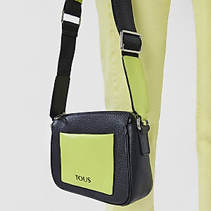 TOUS Empire crossbody bag small black and lime leather