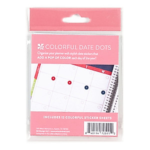 Erin Condren Designer Sticker Sheets - Colorful Date Dots Stickers - 12 Monthly Sticker Sheets, 432 Stickers Total. Decorative and Cute Stickers for Customizing Planners, Notebooks, and More