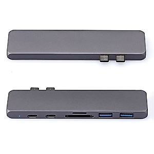 MMOBIEL USB C Hub Type C Hub Adapter Compatible with MacBook Pro/Air, iMac, Mac Mini/iPhone 15- TF/SD Card Reader, 2X USB 3.0 Ports, 4K HDMI Output, 2X USB C Data Slot - 7 Ports