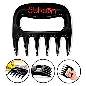 SILKBON Meat Claws, Best Pulled Pork Shredder, Meat Shredder Claws, Bear Claws Paws BBQ Smoker Shredding Non-Slip Curved Claw Handles for Lifting, Serving Grilling Chicken, Turkey Meat Tenderizer