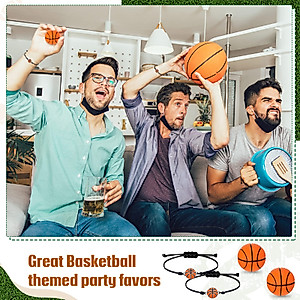 Romooa 48 Pieces Basketball Party Favor Sports Birthday Supplies Set 24 Inspirational Basketball Bracelets 24 Mini Basketball Foam Stress Ball for Sports Theme Birthday Party Team Gifts