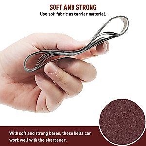 45 Pcs 3/4" x 12" Replacement Knife Sharpener Sanding Belt Kit for Work Sharp Knife & Tool Sharpener Ken Onion Edition (WSKTS-KO), 80/120/240/400/600/800/1000/2500/5000 Grits