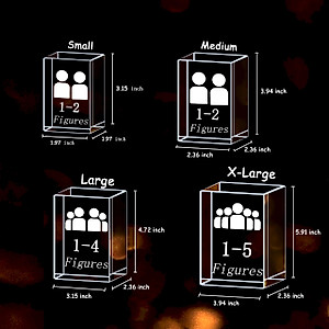 Personalized 3D Engraved Crystal Photo Custom 3D Photo Crystal Laser Photo Etched Engraved Inside Crystal with Picture Photograph Great Personalized Photo Gifts for Christmas Dad and Mom (Square, Small)