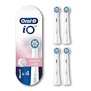 iO Series Gentle Care Replacment Brush Head for Oral-B iO Series Electric Toothbrushes, White, 4 Count