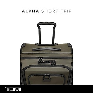 TUMI Short Trip Expandable 4-Wheeled Packing Case - Carry-On Suitcase with Combination Lock & Removable Garment Sleeve - Olive Night
