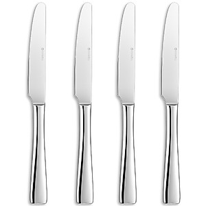 KEAWELL Premium 9.5" Louis Dinner Knives, Set of 4, Stainless Steel Dishwasher Safe, Serrated Knives (Plain)