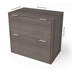 Bestar i3 Plus Lateral File Cabinet, 31W, Bark Grey