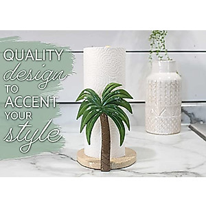 Elanze Designs Palm Tree 12 inch Resin and Wood Paper Towel Holder