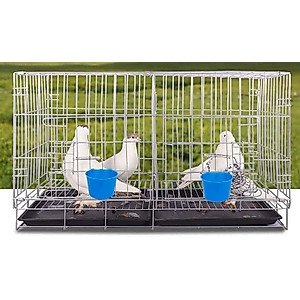 ORIBUKI Pack of 20 Chicken Feeder Cups for Cage Hanging Bird Waterer 8 OZ Rabbit Water Food Bowl Pigeon Feeding Dishes Bunny Poultry Coop Drinker Quail Seed Treats Dispenser Duck Drinking Bottle