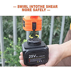 T TOVIA Electric Pruning Shears Battery, 25V 2Ah Lithium Battery for Mini Chainsaw, Compatible with Models GPS51-B2540 GPS72