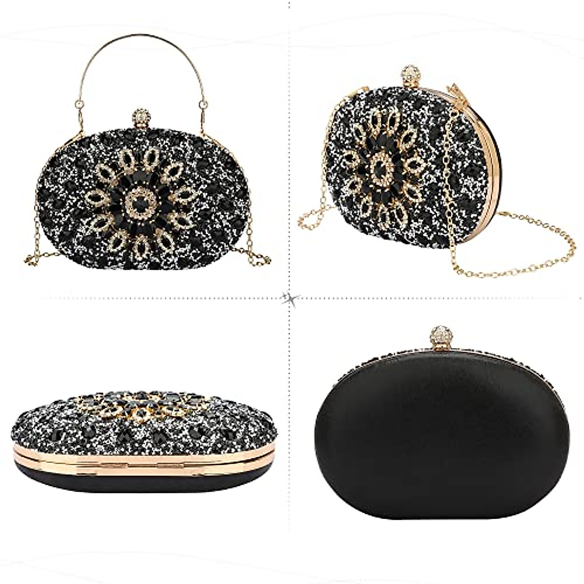 Rhinestone Hobo Bags for Women, Sparkly Evening Handbag Rhinestone Purse Sparkly Crystal Clutch Purse Chic Evening Handbag