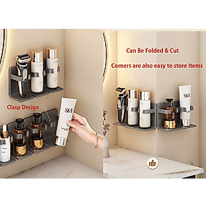 Duleylv Floating Shelves for Wall Small Shelf for Bathroom Mini Hanging Display Shelves Wall Hooks No Damage White