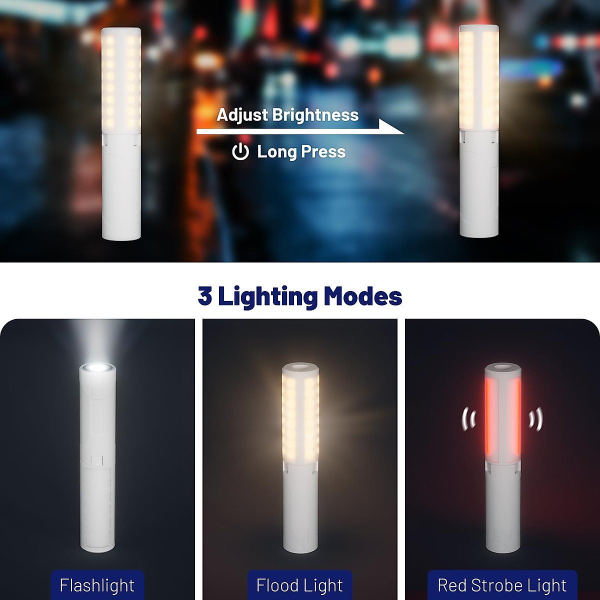 LHOTSE Camping Light, 220LM Rechargeable Battery Powered Lantern with 3 Modes, Magnetic Base, USB-C Charging, Portable Tent Flashlights Perfect for Camping, Hiking, Emergency, Camping Accessories