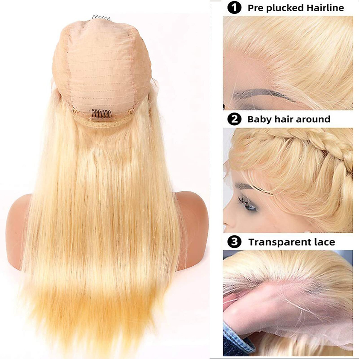 MYDIVA 613 Lace Front Wig Human Hair Straight 13x4 Blonde Lace Front Wigs Human Hair 180% Density 613 HD Lace Frontal Wig 20 inch Blonde Glueless Wigs Human Hair Pre Plucked