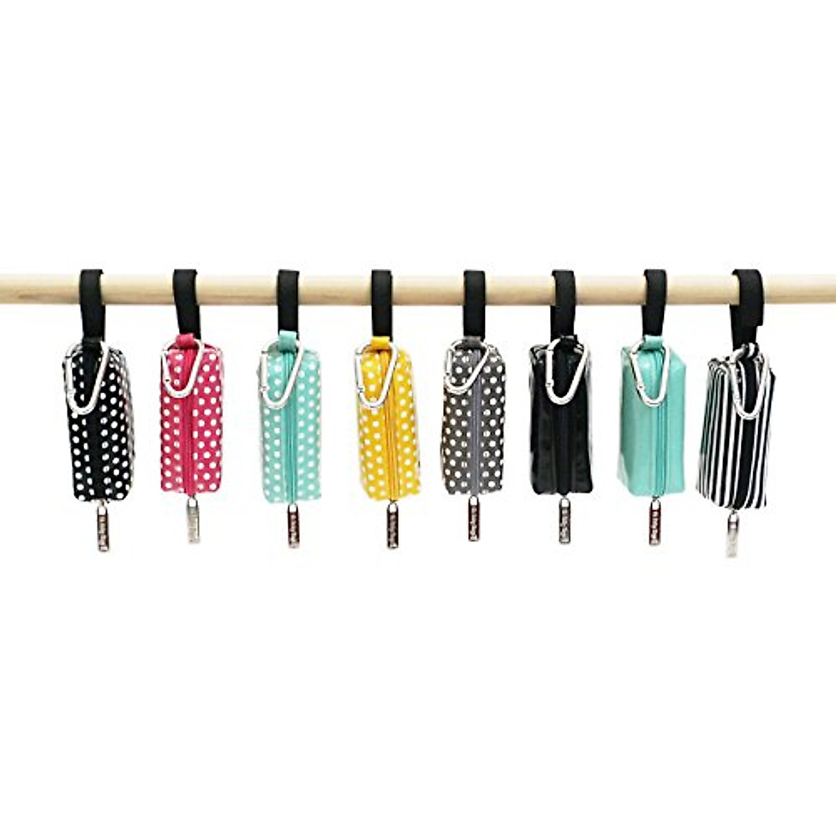 Oh Baby Bags Diaper Bag Clip-On Dispenser with Disposable Bags for Dirty Diapers - Bags Made of Recycled Plastic - Gray Dot Duffle Plus 96 Gray and Seafoam Bags