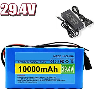 BaYte 24V 10Ah 7S3P E-Bike Lithium-ion Battery Pack 18650 for Electric Bicycle Moped Balancing Scooter with 29.4V 2A Charger,T Plug