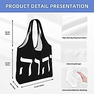 Yhwh Canvas Shoulder Tote Bags Reusable Handbags Shopping Bag For Daily Women Or Men