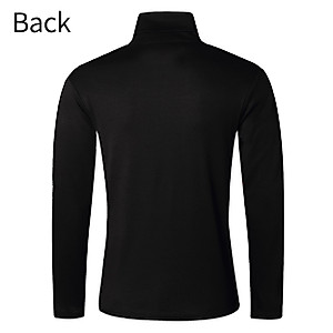 Men Slim Fit Lightweight Long Sleeve Pullover Top Turtleneck T-Shirt(Red & Black,2XL)