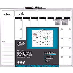 Rose Art The Board Dudes Dry Erase Calendar Aluminium Frame 20x16