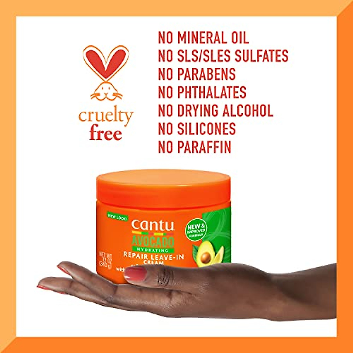 Cantu Avocado Hydrating Repair Leave-In Conditioning Cream, 12 Ounce