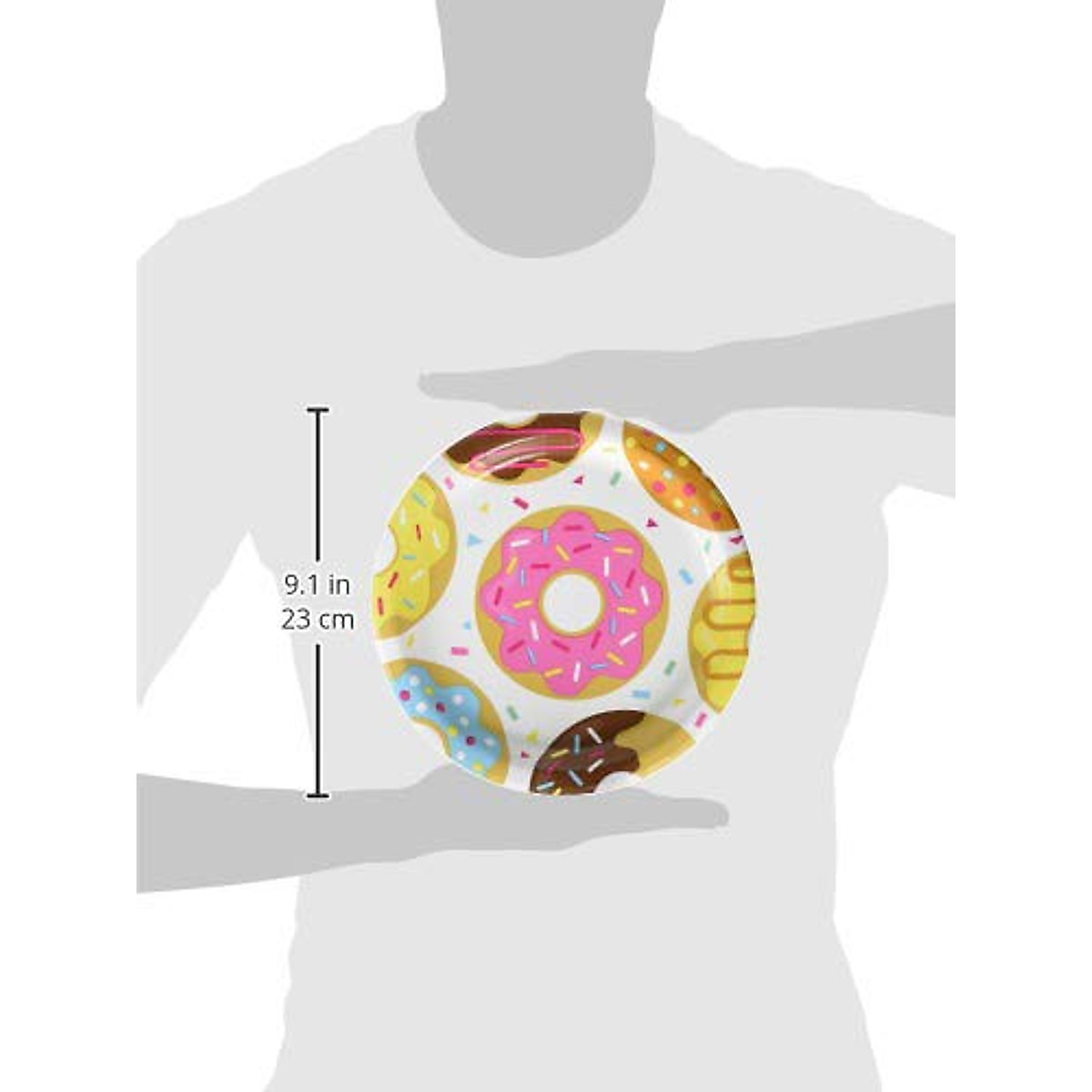 Creative Converting Donut 9 Inch Lunch Dinner Plates, 9", Multicolor