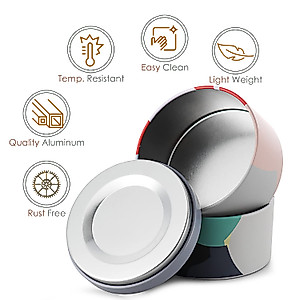 Hearth & Harbor Tin Candle Jars for Making Candles - DIY Candle Containers with Lids - Metal Candle Jars - Bulk Tins Storage for Candle - (24 Pieces) - (4 Ounces) - Artistic Floral