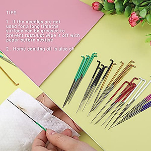 Mayboos 35 Pcs Needle Felting Needles,Wool Felting Supplies with 4 Types Star,Twisted,Cone,Triangular Felting Needles Color Coded Wool Felting Needles Tool Kit with Needle Box