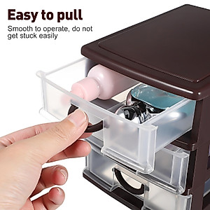 Cabilock 3 Tier Plastic Storage Drawer Units Home Office Storage Box Small Plastic Storage Drawers Desktop Case Organizer Cosmetic Makeup Container