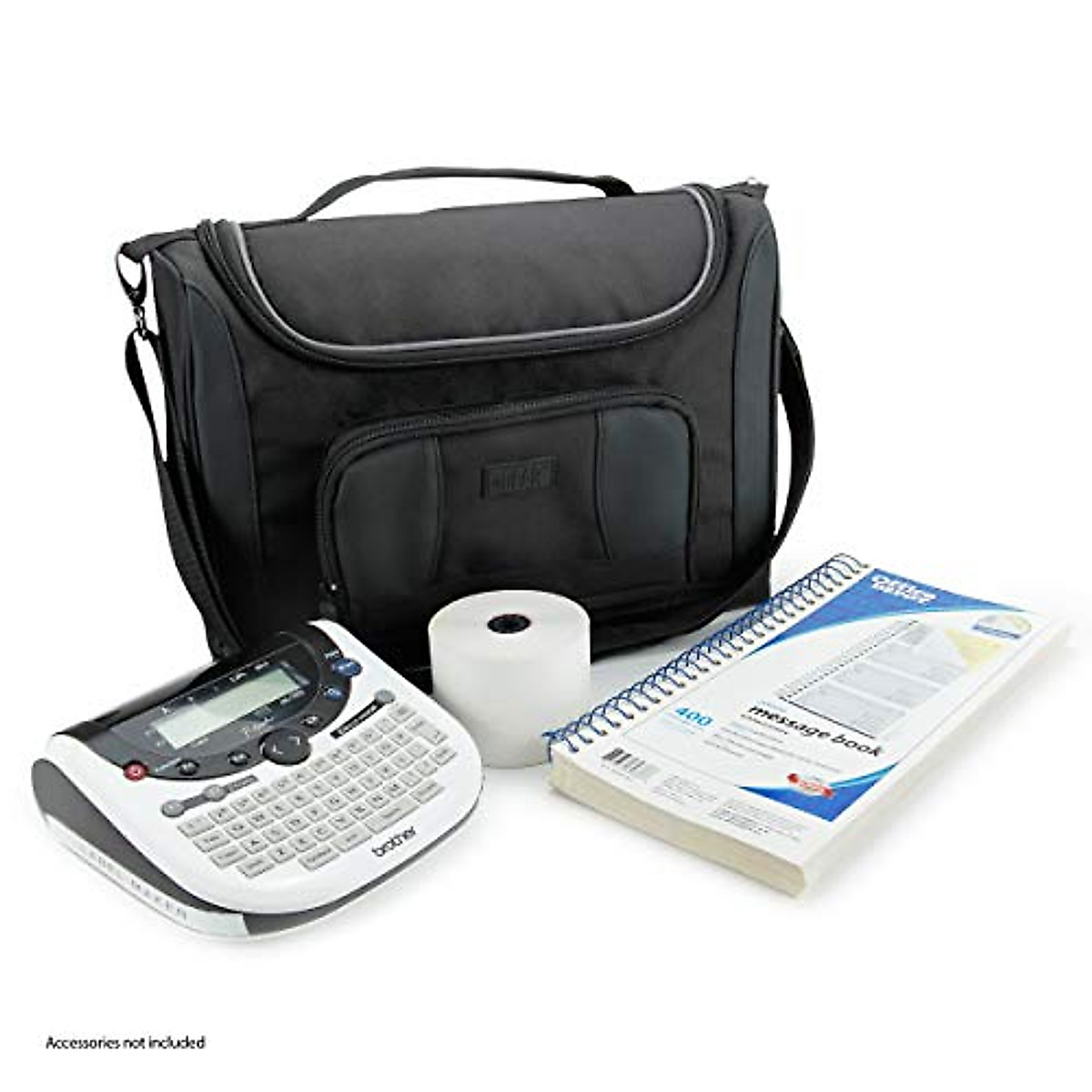 USA Gear Label Maker Carrying Case_Compatible with Brother P-Touch PTD600 - Pocket Zippers and Customizable Interior Dividers - Accessory Pocket Holds Cables Printing Tape Refill and More Accessories