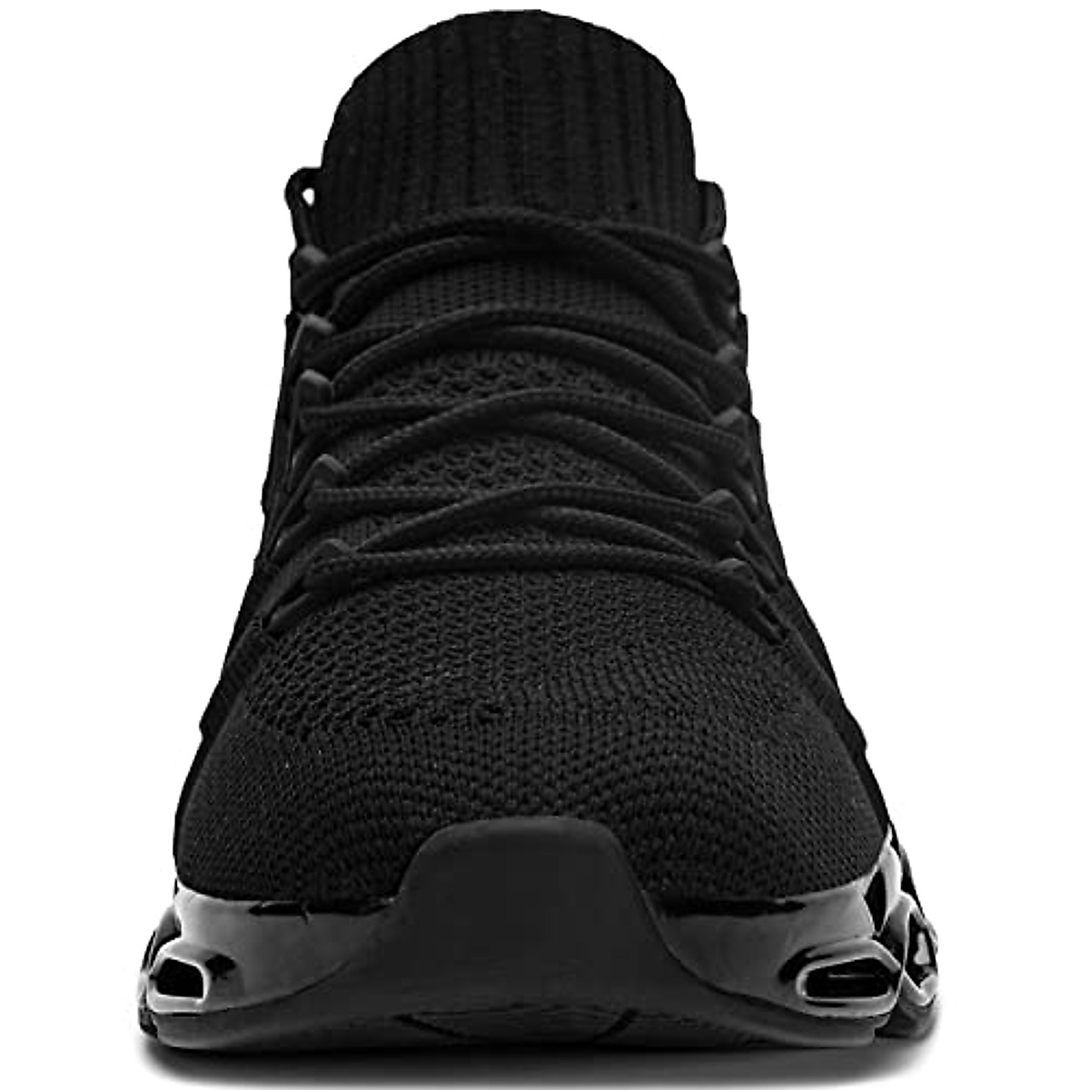 DYKHMATE Steel Toe Shoes for Men Women Lightweight Safety Sneakers Fashion Work Shoes Comfortable Breathable Safety Toe Slip on Tennis Shoes (14, Pure Black)