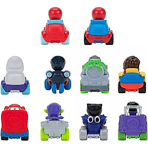 VORAGA Marvel's Spidey and his Amazing Friends SNF0046 10-Pack-2” Mini Vehicle Assortment Including, Ghost Spider, Miles, Hulk, and More-Toys Featuring Your Friendly Neighbourhood Spideys, Multi