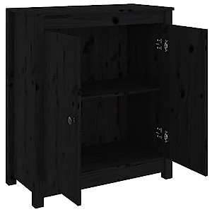 TIFITGO Asomie Sideboard Black 27.6"x13.8"x31.5" Solid Wood Pine Home Furniture Cabinets Fashion Kitchen Indoor Storage Buffets Sideboards Storage Cabinet US Stock Fast Shipment Black