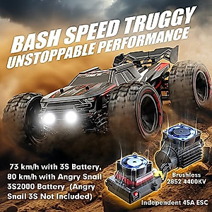 HYPER GO H14BM 1/14 Brushless RC Cars for Adults Fast 50 mph, RC Trucks 4wd Offroad Waterproof, Electric Powered High Speed RC Car, Scary Fast Extreme RC Truggy with 3S Battery for Snow Sand