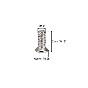 uxcell M1.2 x 3mm Phillips Screw Fastener Silver Tone for Laptop PC TV Fan Switch 500pcs
