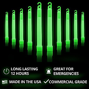 Cyalume Glow Sticks Military Grade Lightstick - Premium Green 6” SnapLight Emergency Chemical Light Stick with 12 Hour Duration (Bulk Pack of 30 Chem Lights)