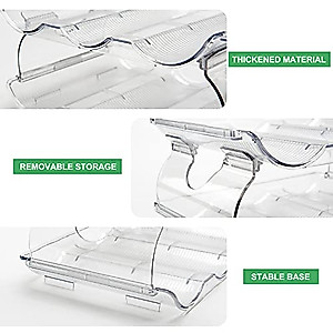 Stackable Water Bottle Organizer for Cabinet with Brush - 3 Tier Water Bottle Holder and Wine Rack Storage Organizer for Pantry Fridgem, Kitchen Organizer and Storage, Tumbler Travel Mug Cup Holder